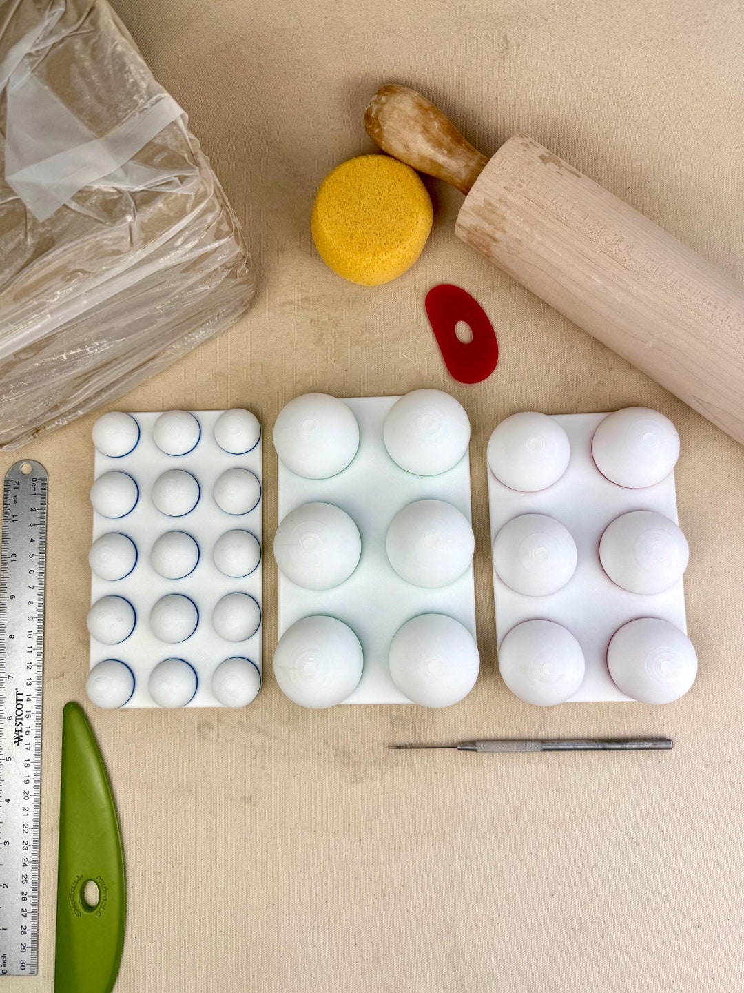 Set of 3 Egg Drape Forms for Clay Pottery Tool Ceramic Drape Mold ...