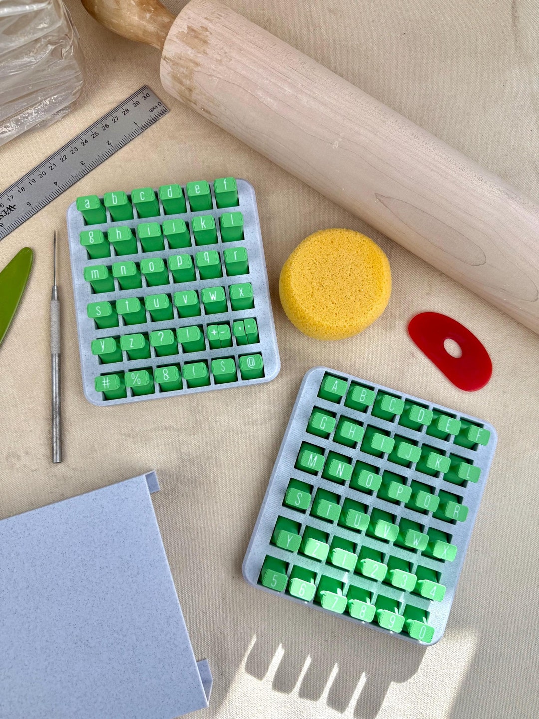 Large Uppercase and Lowercase Alphabet Stamp Set for Clay Pottery Tool ...