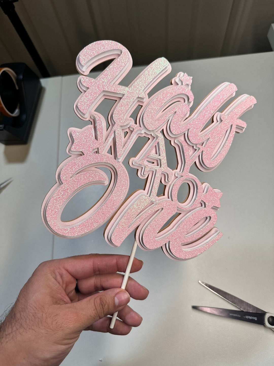 Half Way to One Cake Topper, Birthday, Cake Decoration, Baby, 6 Months ...