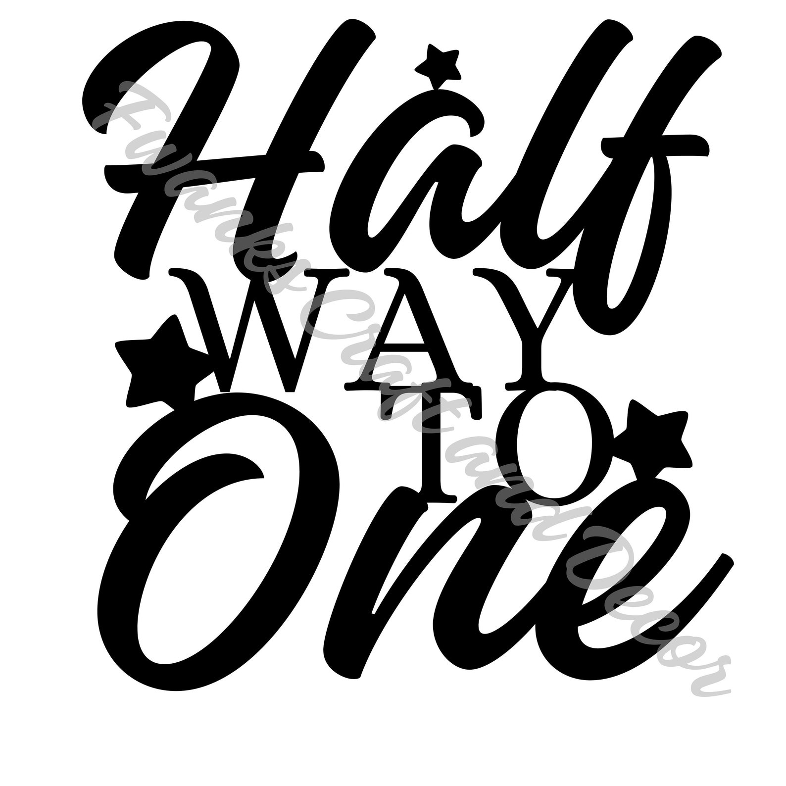 Half Way to One Cake Topper, Birthday, Cake Decoration, Baby, 6 Months ...