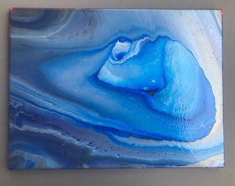 April Showers Acrylic Blue Colourful Abstract Art Painting Poster Print ...