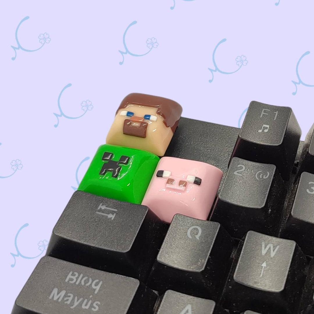 Minecraft Keycaps Minecraft Keys Creeper Steve Custom - Etsy