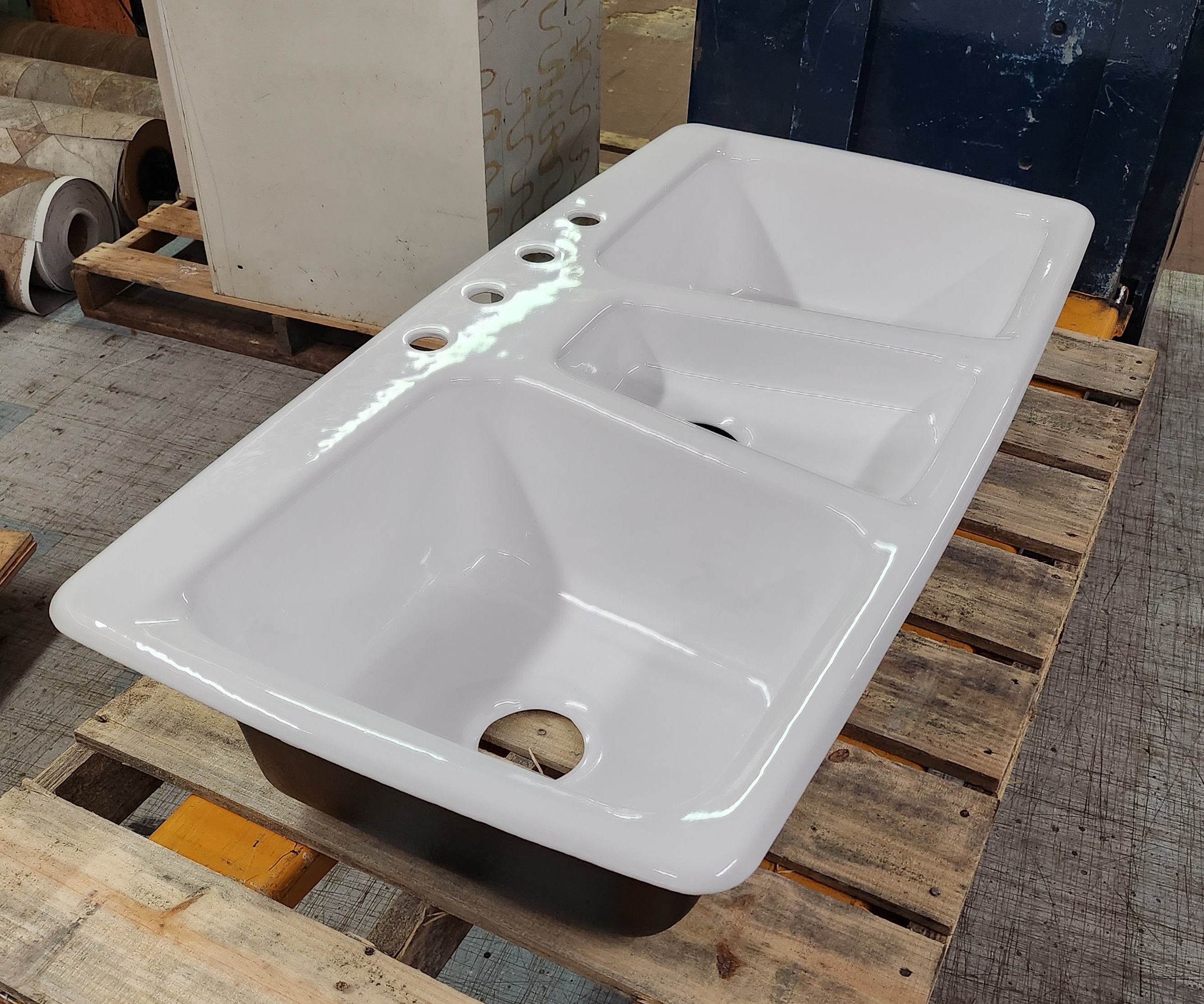 Triple-basin Cast Iron Drop-in Kitchen Sink Professionally - Etsy