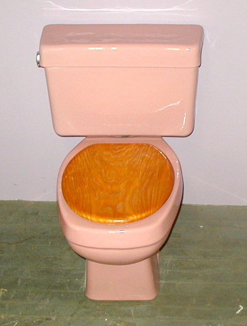 Bright Pink Rose Color Vintage Toilet by Eljer Bathroom With ...