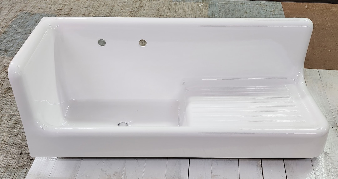 Corner Kitchen Farm Sink Cast Iron Farmhouse Vintage Professionally ...