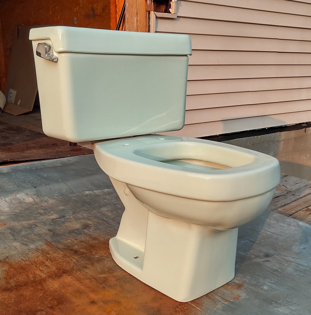 Light Green Toilet Vintage Bathroom With Rectangular Bowl - Etsy