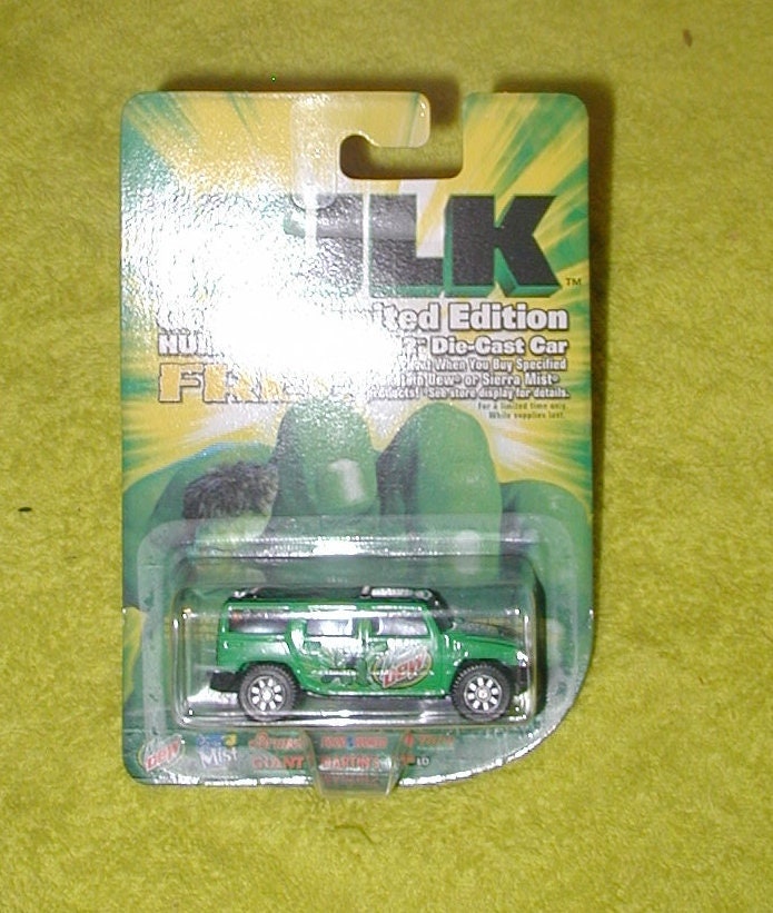 Hulk Die Cast Car Hummer SUV Mountain Dew Green Version NOS Sealed ...