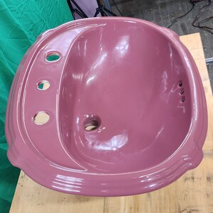 Kohler Maroon Sink Vanity Mount Ceramic Vanity Mount Original Vintage ...