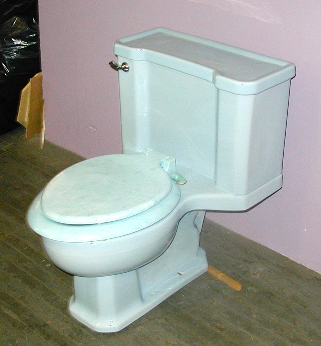 Light Blue Vintage Toilet Bathroom Fixture - Etsy