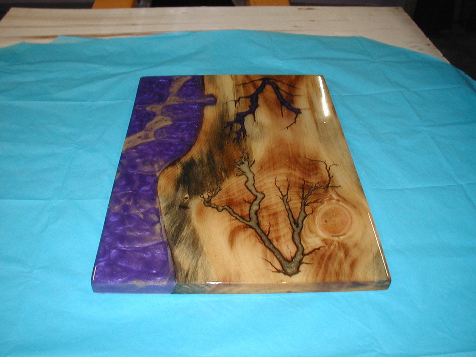 Lightning Bolt Design Live Edge Epoxy-coated Wood Epoxy - Etsy