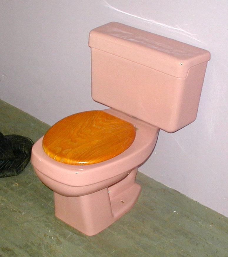 Bright Pink Rose Color Vintage Toilet by Eljer Bathroom With ...