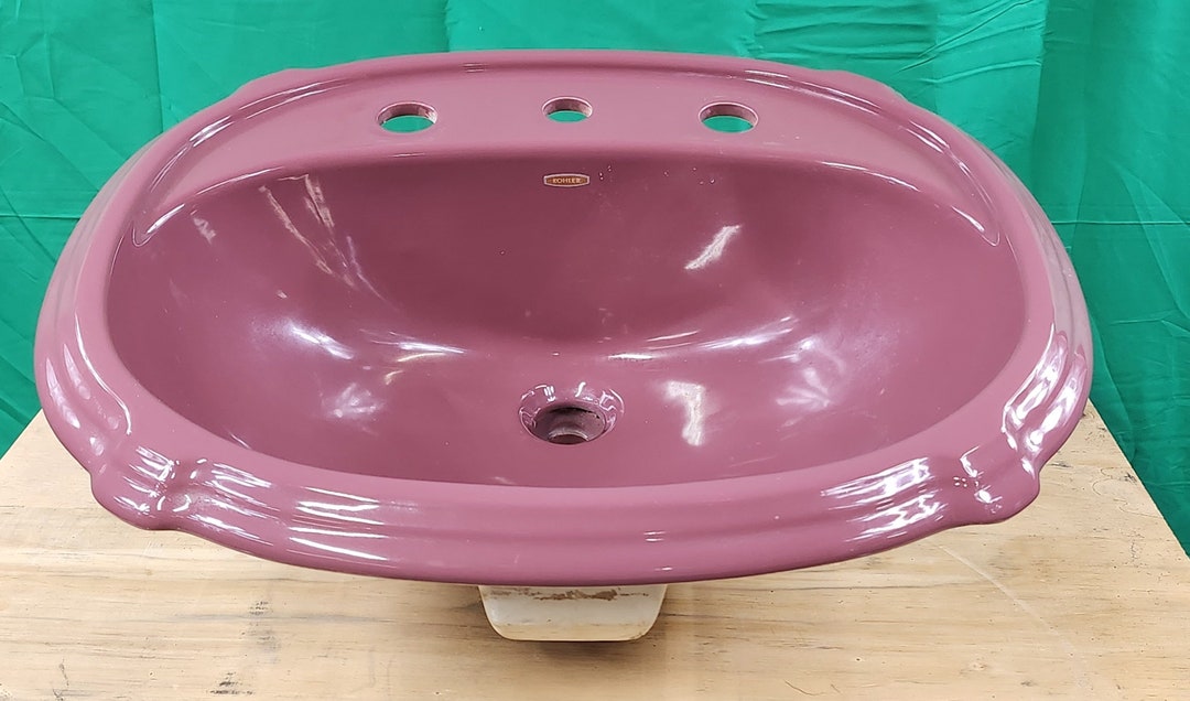 Kohler Maroon Sink Vanity Mount Ceramic Vanity Mount Original Vintage ...