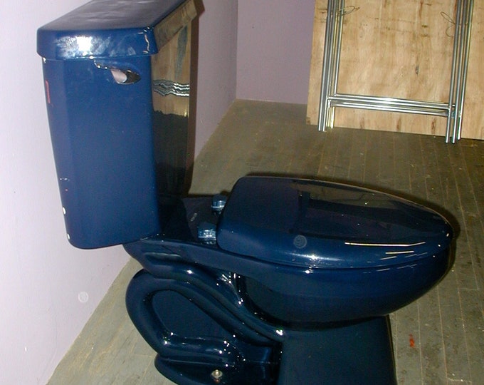 Kohler Dark Blue Vintage Toilet With Seat Navy Royal Blue - Etsy