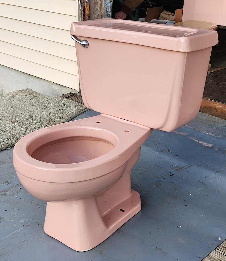 Gerber Pink Toilet Vintage Bathroom - Etsy
