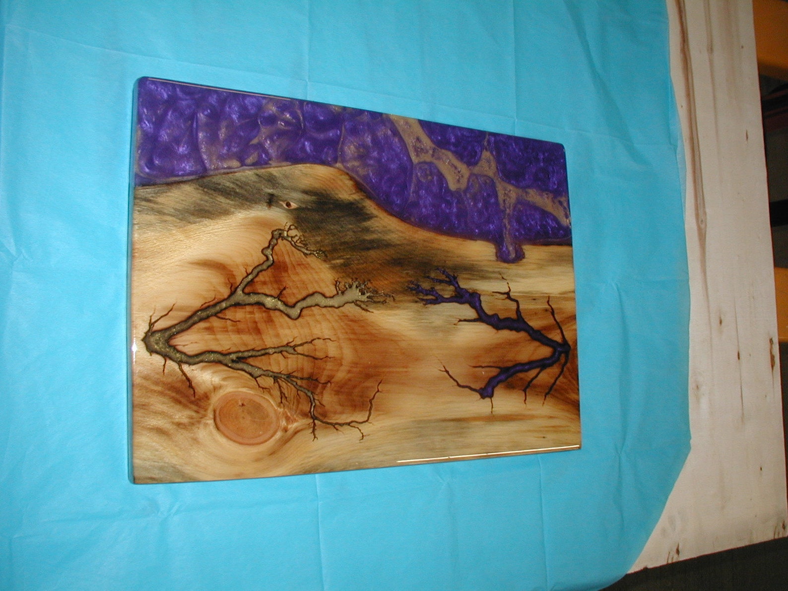 Lightning Bolt Design Live Edge Epoxy-coated Wood Epoxy - Etsy