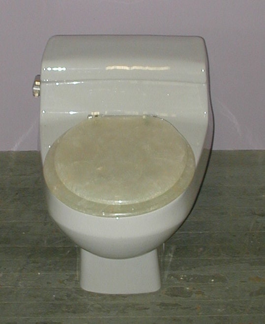 Gray One-piece Vintage Toilet With Acrylic Marble Seat - Etsy
