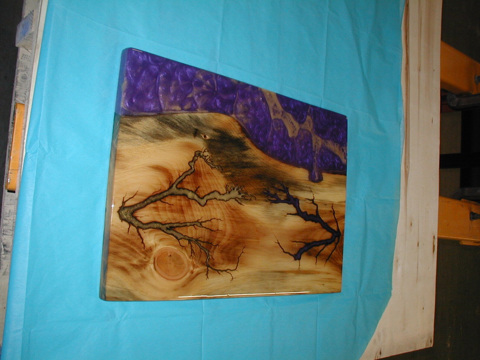 Lightning Bolt Design Live Edge Epoxy-coated Wood Epoxy - Etsy