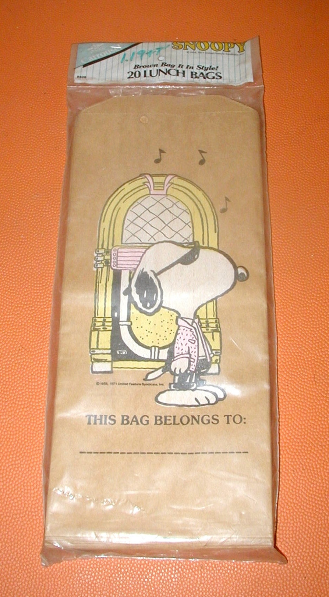 Snoopy Lunch Bags Vintage Original Sealed Package Cartoon Peanuts ...