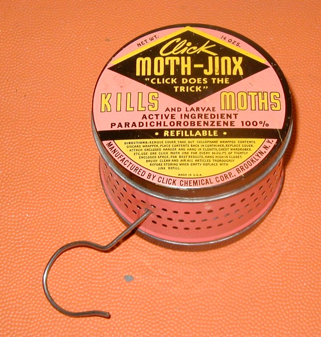 Click Moth-jinx Vintage Hanging Tin Can Moth Killer - Etsy