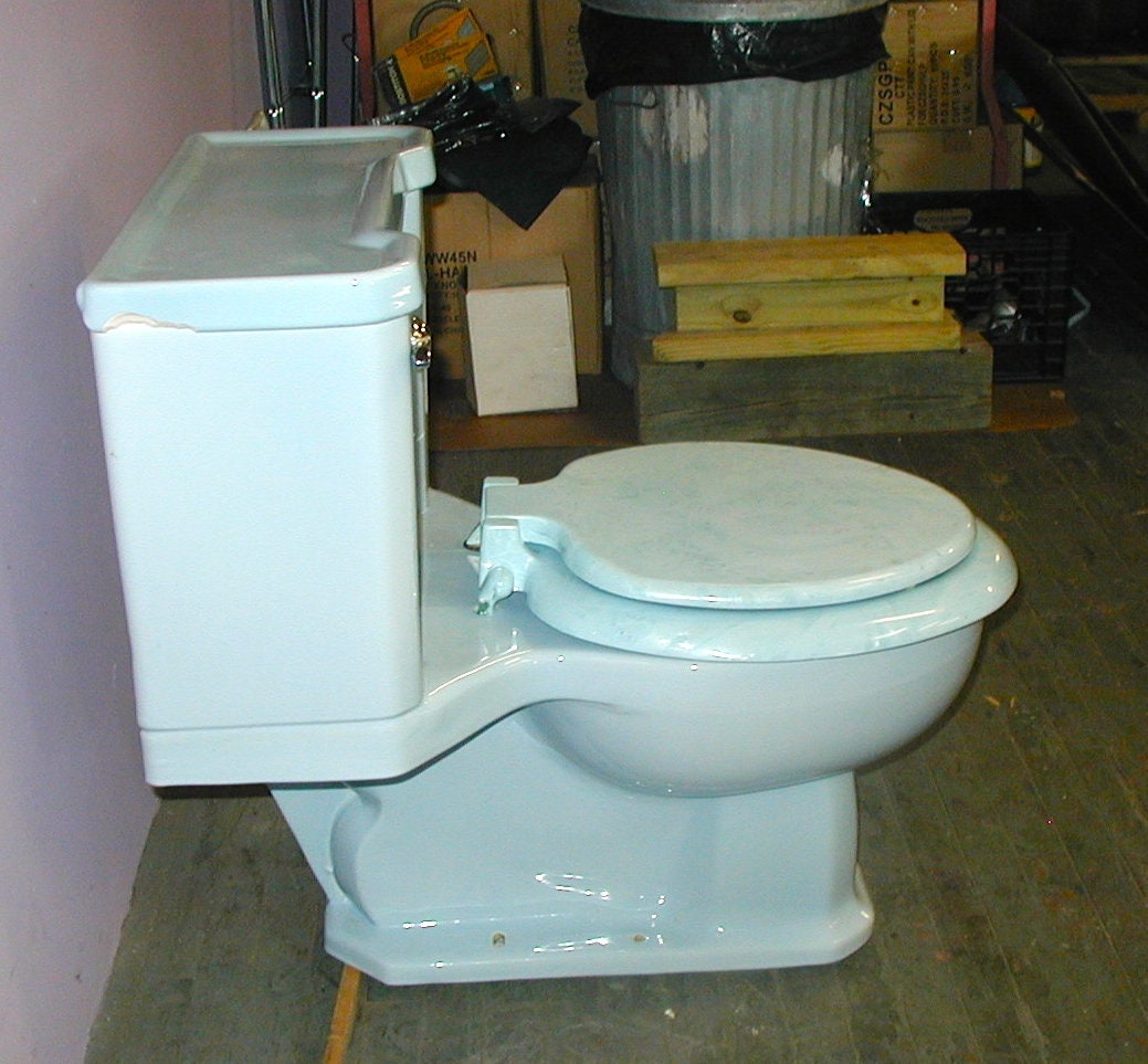 Light Blue Vintage Toilet Bathroom Fixture - Etsy