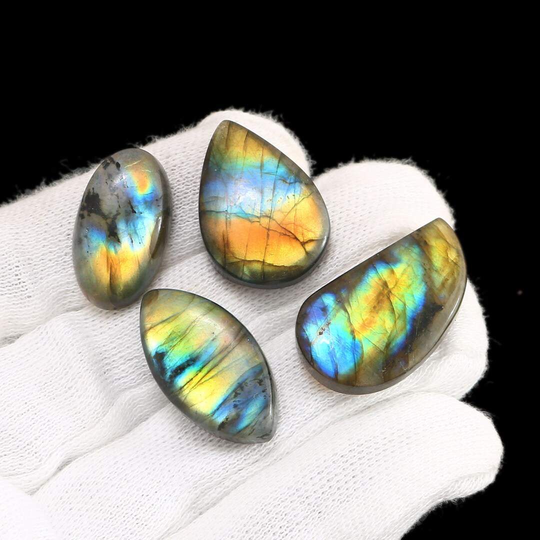 4 Pics 100 Cts Natural Multi Fire Labradorite Gemstone, Labradorite ...