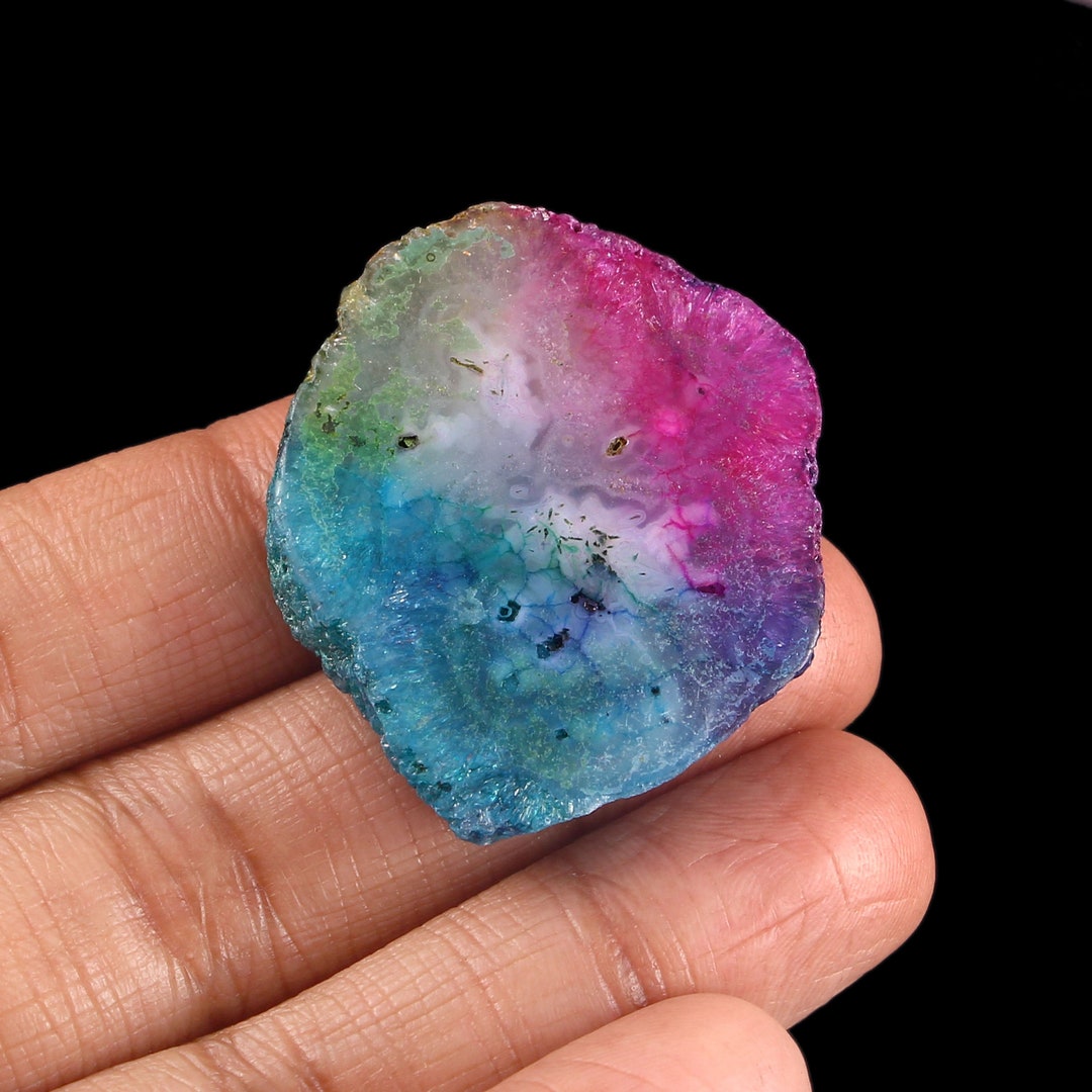 Natural Solar Quartz Slices Gemstone, Multi Colour Solar Quartz ...