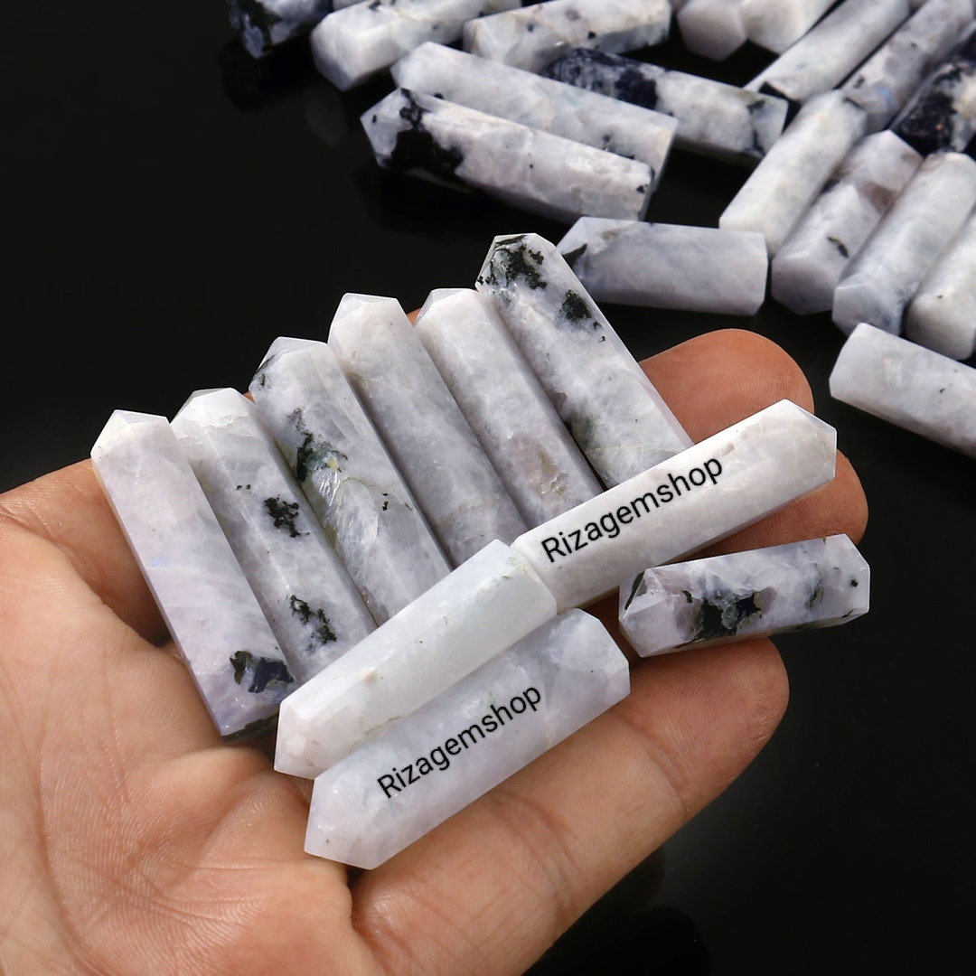 20 Rainbow Moonstone Crystal Points: Handmade Obelisk Towers (0.5-1.5 ...