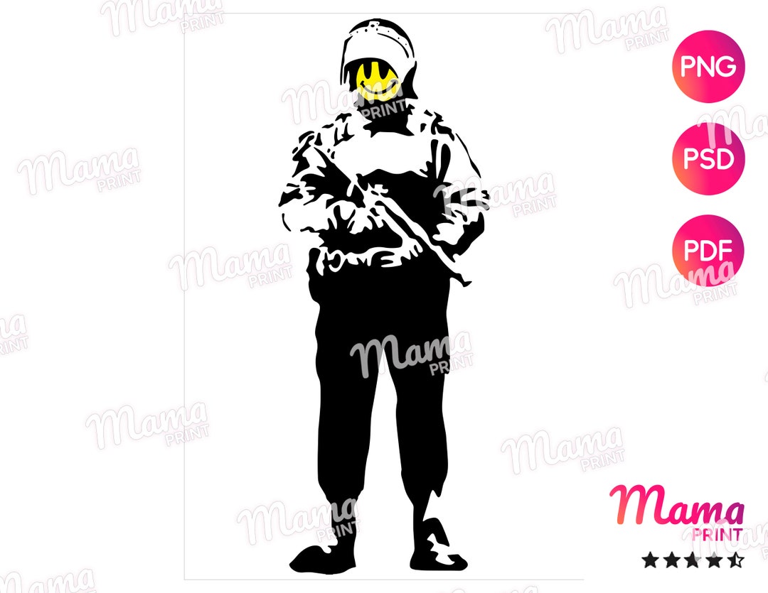 Banksy Riot Guard Graphic Design for T-shirt Psd Png Pdf - Etsy