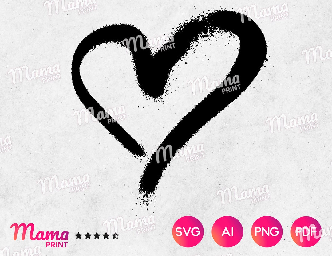 Spray Corazón SVG, Ai, Png, Pdf, Silueta de Corazón, Corte de Corazón ...