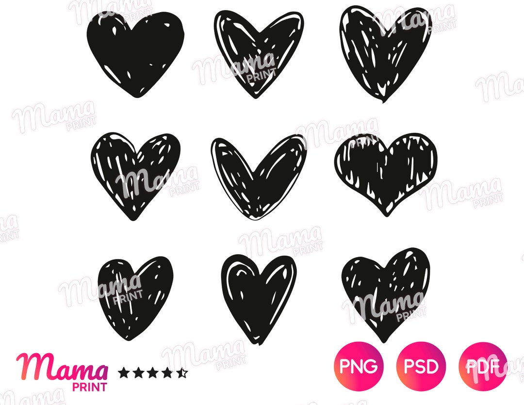 Heart Bundle SVG Ai Png Pdf Heart Silhouette Heart Cut - Etsy