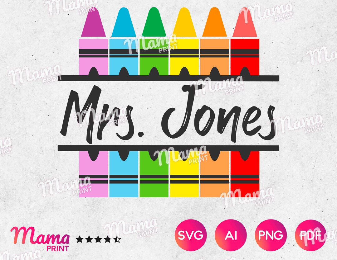 Crayon Monogram SVG, Back to School Clipart, Diy Crafts, Kids' Art ...