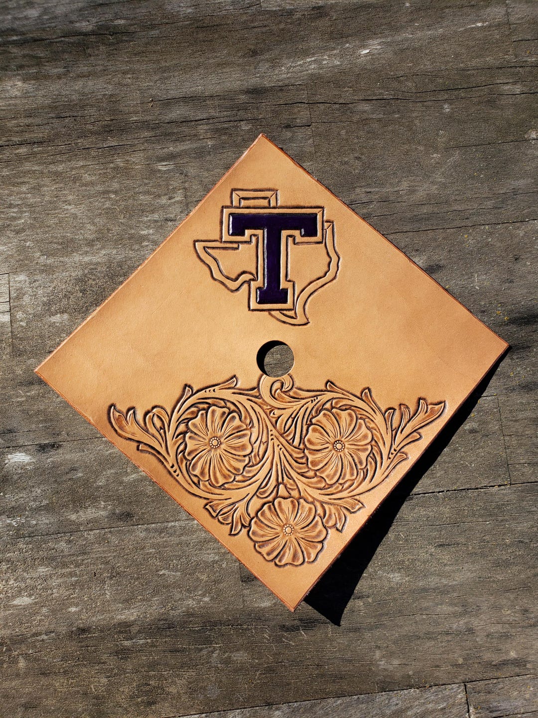 Custom Tooled Leather Graduation Cap Topper - Etsy