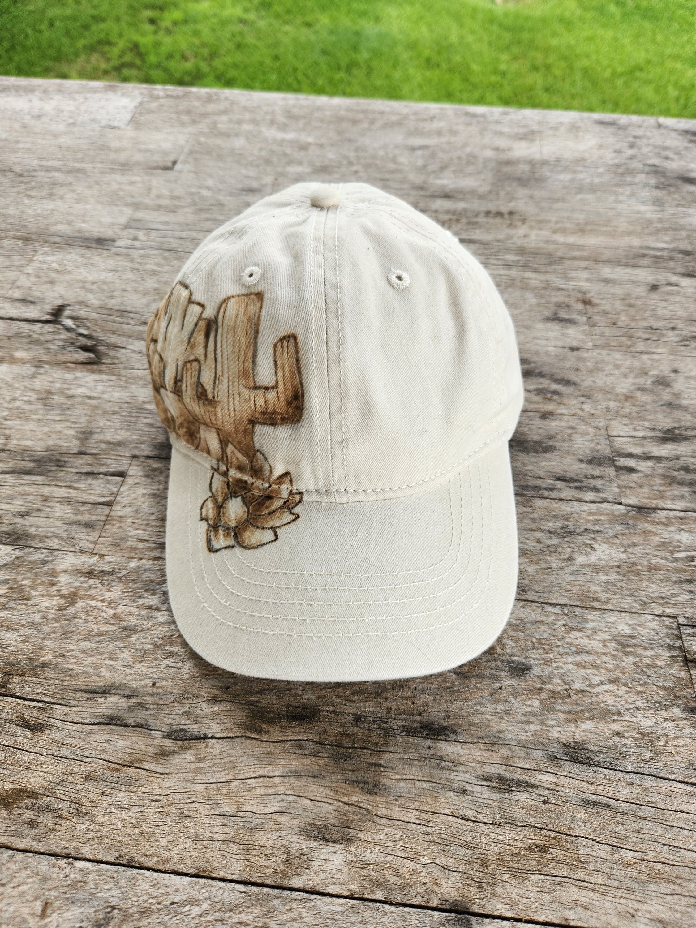 Custom Hand Drawn and Burned Cap - Etsy