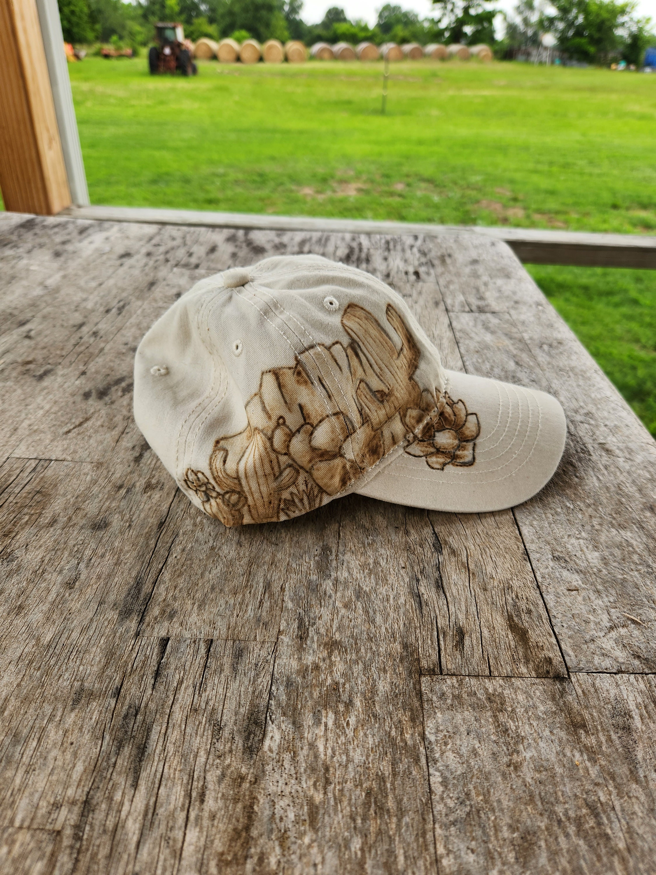 Custom Hand Drawn and Burned Cap - Etsy