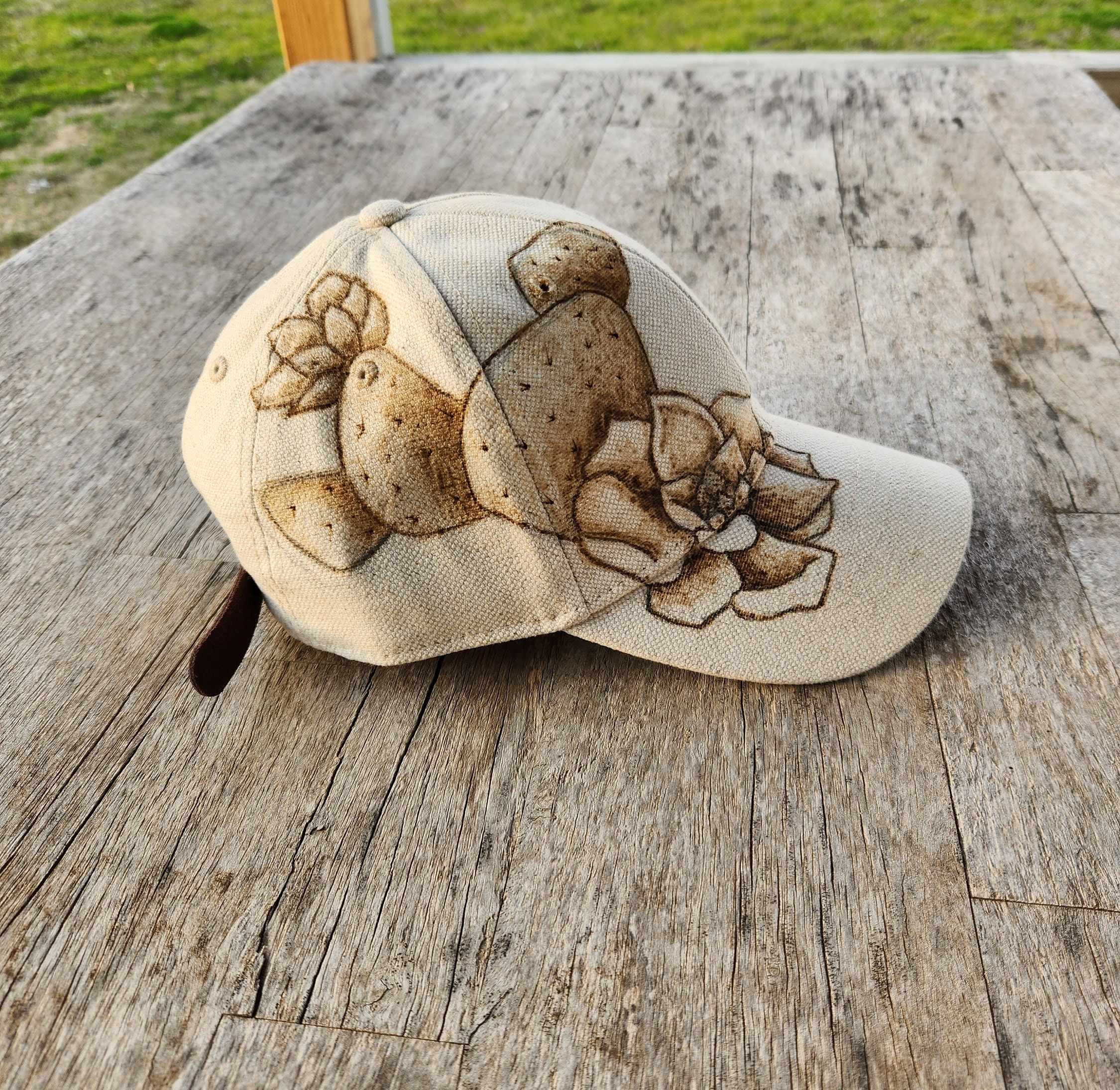 Custom Hand Drawn and Burned Cap - Etsy