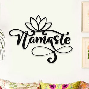 Namaste Lotus Metal Wall Art, Namaste Lotus Metal Wall Decor, Namaste ...