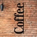 Vertical Coffee Sign Metal Wall Art, Kitchen Wall Decor, Vertical Cafe ...