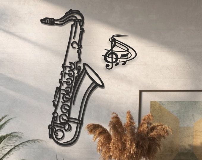 Realistic Vintage Wire Saxophone Ornament - Retro Boho Candleholder ...