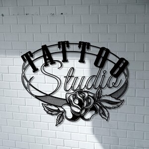 Tattoo Metal Wall Art, Tattoo Wall Sign, Tattoo Studio Sign, Tattoo ...