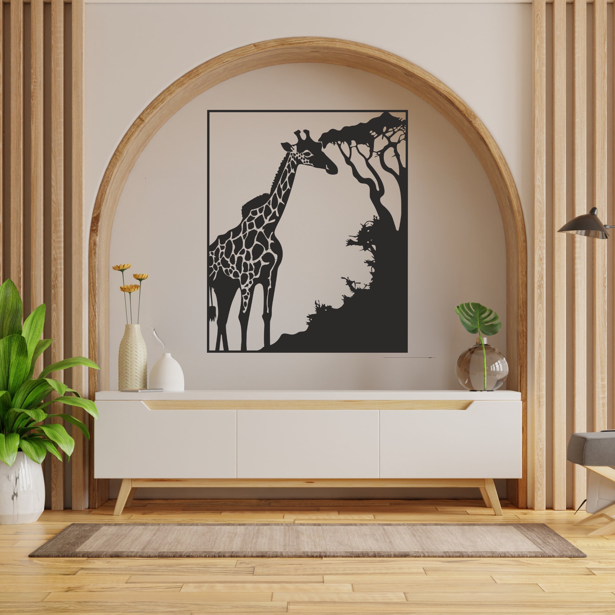 Giraffe in the Safari Metal Wall Panel African Animal Theme - Etsy