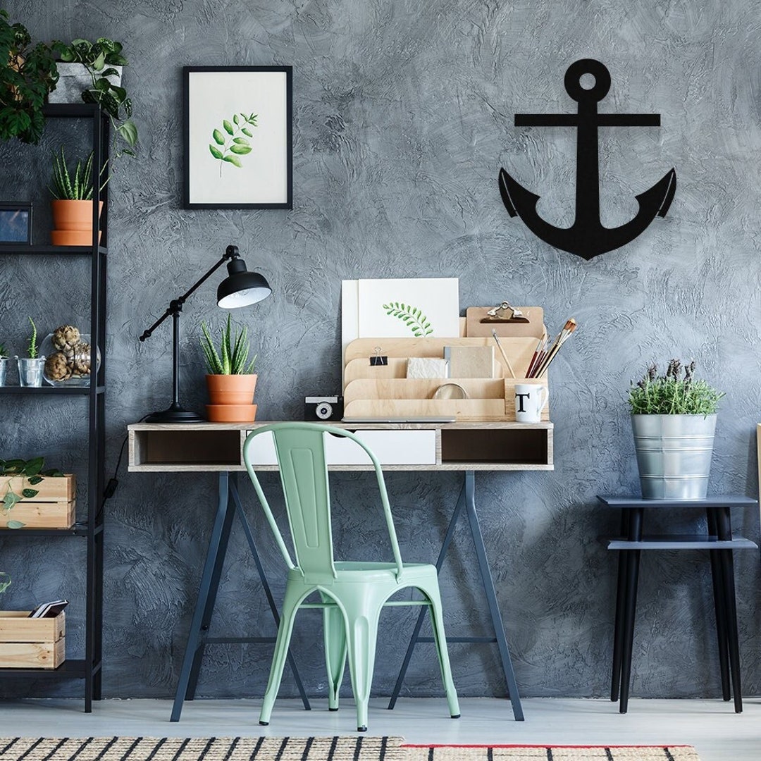 Anchor Metal Wall Art, Anchor Wall Decor, Anchor Nautical Wall Art ...