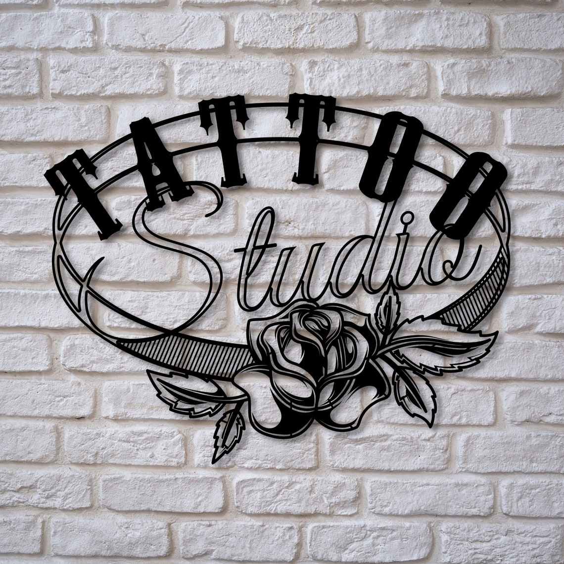 Tattoo Metal Wall Art Tattoo Wall Sign Tattoo Studio Sign - Etsy
