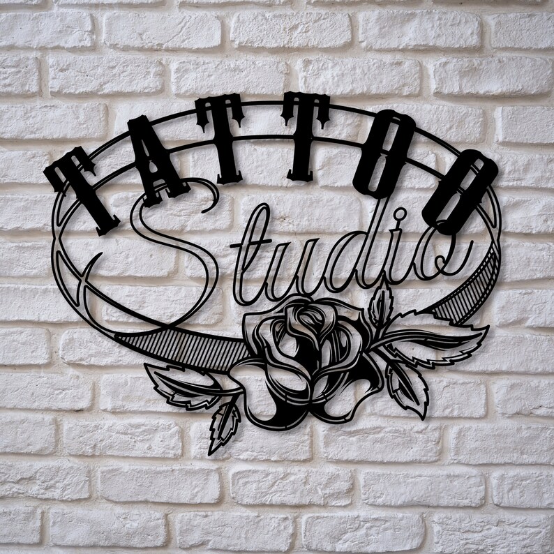 Tattoo Metal Wall Art Tattoo Wall Sign Tattoo Studio Sign - Etsy