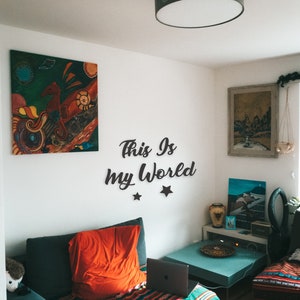 Wooden ''this İs My World'' Sign Wood Wall Decor, Home Decore, Wall ...
