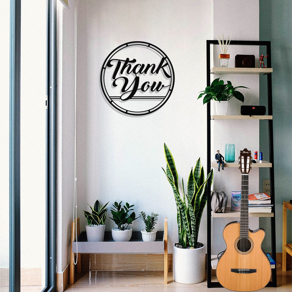 Thank You Text in a Frame Design Metal Wall Decor Sign Cafe - Etsy