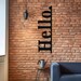 Vertical Metal Hello Sign Metal Wall Art Hello Sign Wall - Etsy