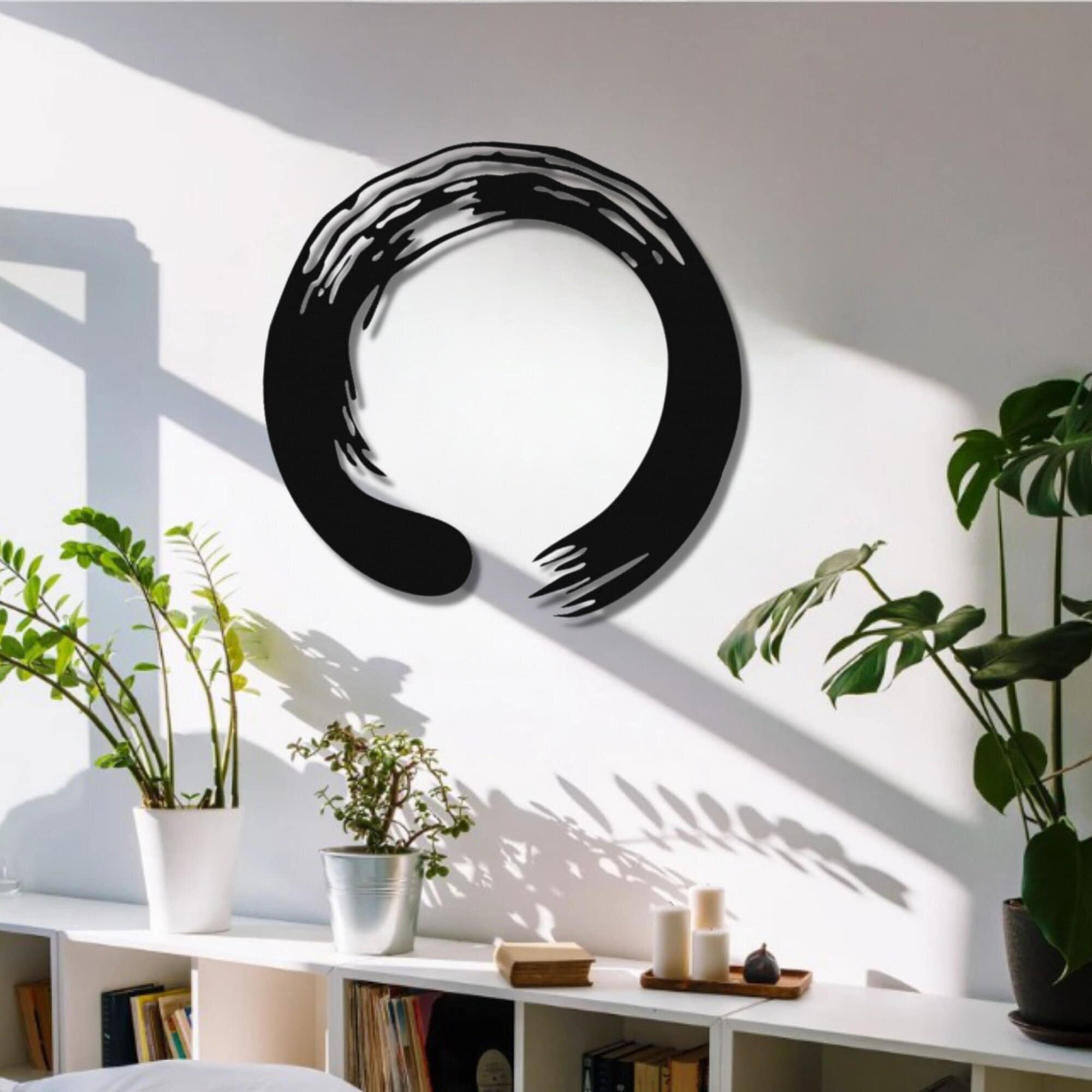 Zen Circle Metal Wall Art for Living Room Enso Circle Metal - Etsy