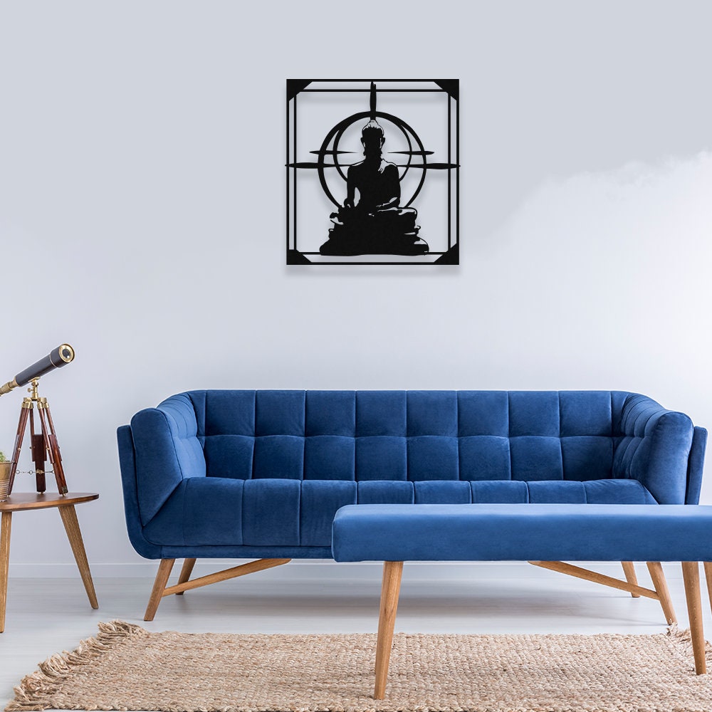 Buddha Metal Wall Sign Art Hindu Wall Art Yoga Studio Decor - Etsy