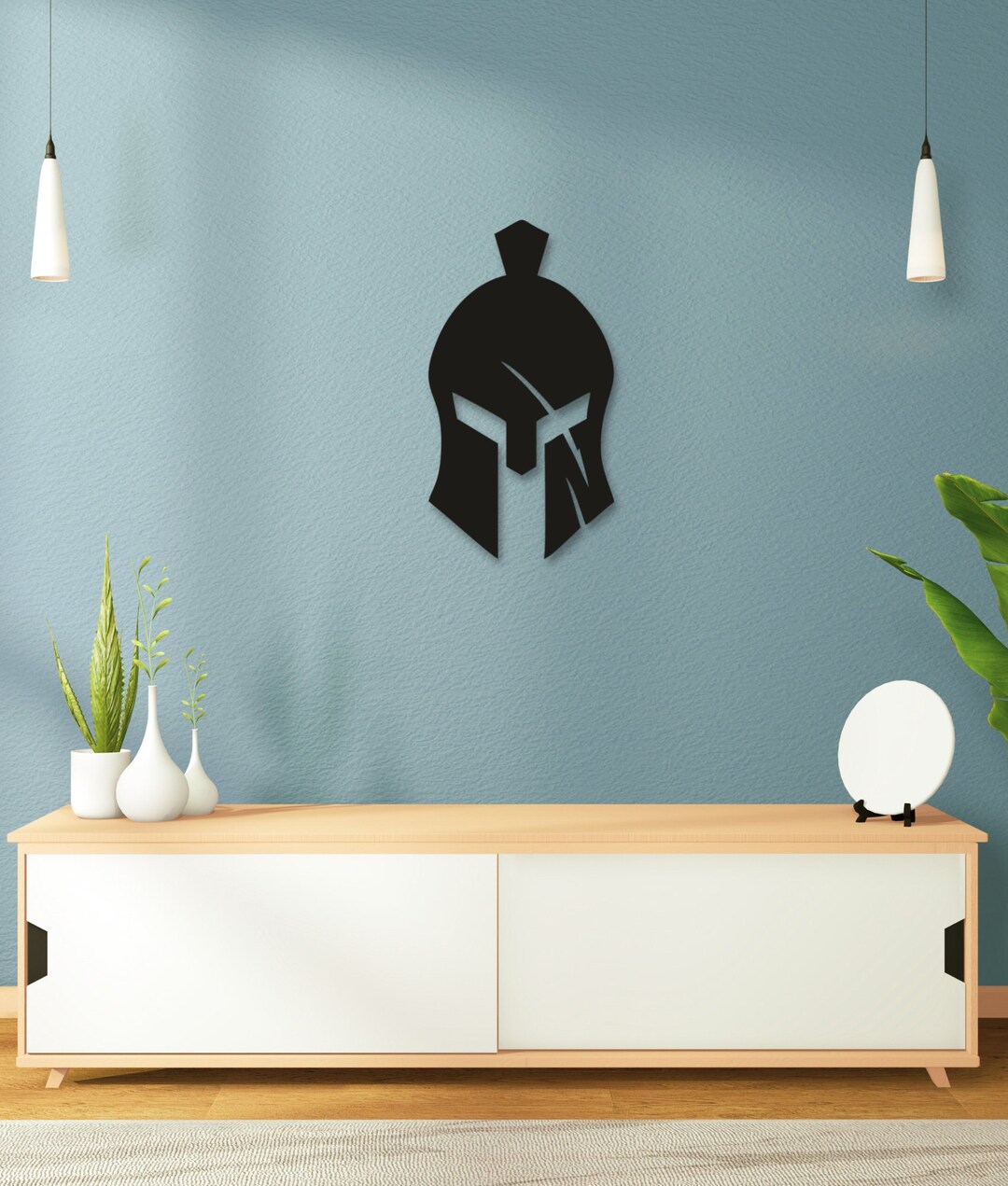 Spartan Warrior Metal Wall Art Wood Wall Decor Wood Wall - Etsy