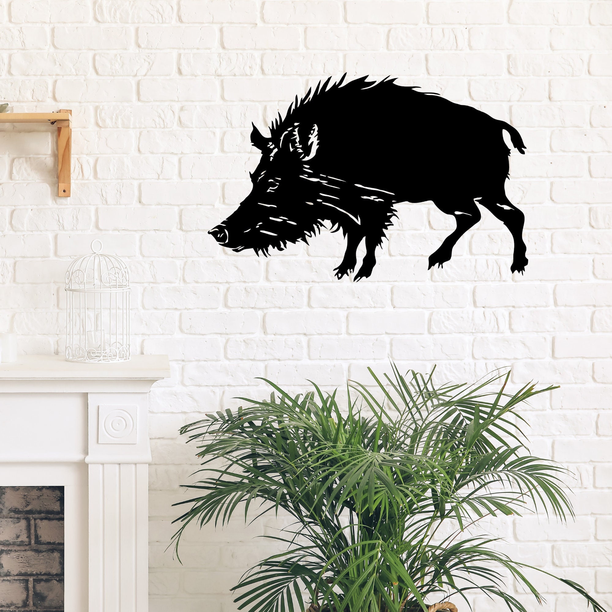 Wild Boar Metal Wall Decor, Boar House Sign Metal Art, Pig Home Sign ...